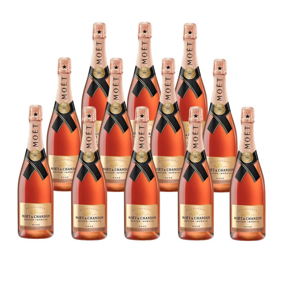 MOËT & CHANDON Caja con 12 Piezas Champagne Nectar Impérial Rose 750 m – Vale Pay